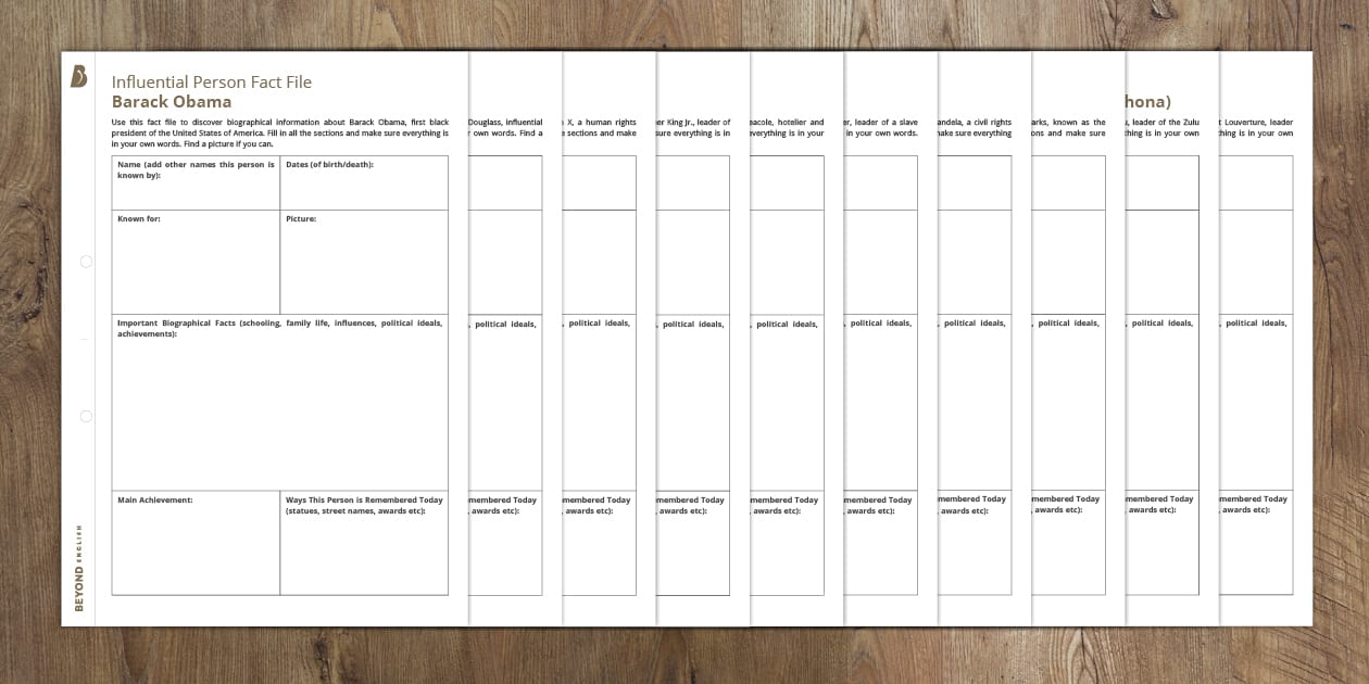 Black History Month - Influential Black Leaders Worksheet / Worksheets