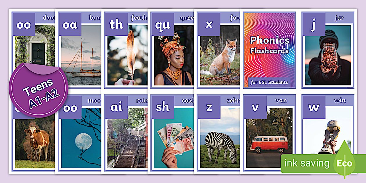 Phase 3 Flashcards for ESL Students [Teens, A1- A2] - Twinkl