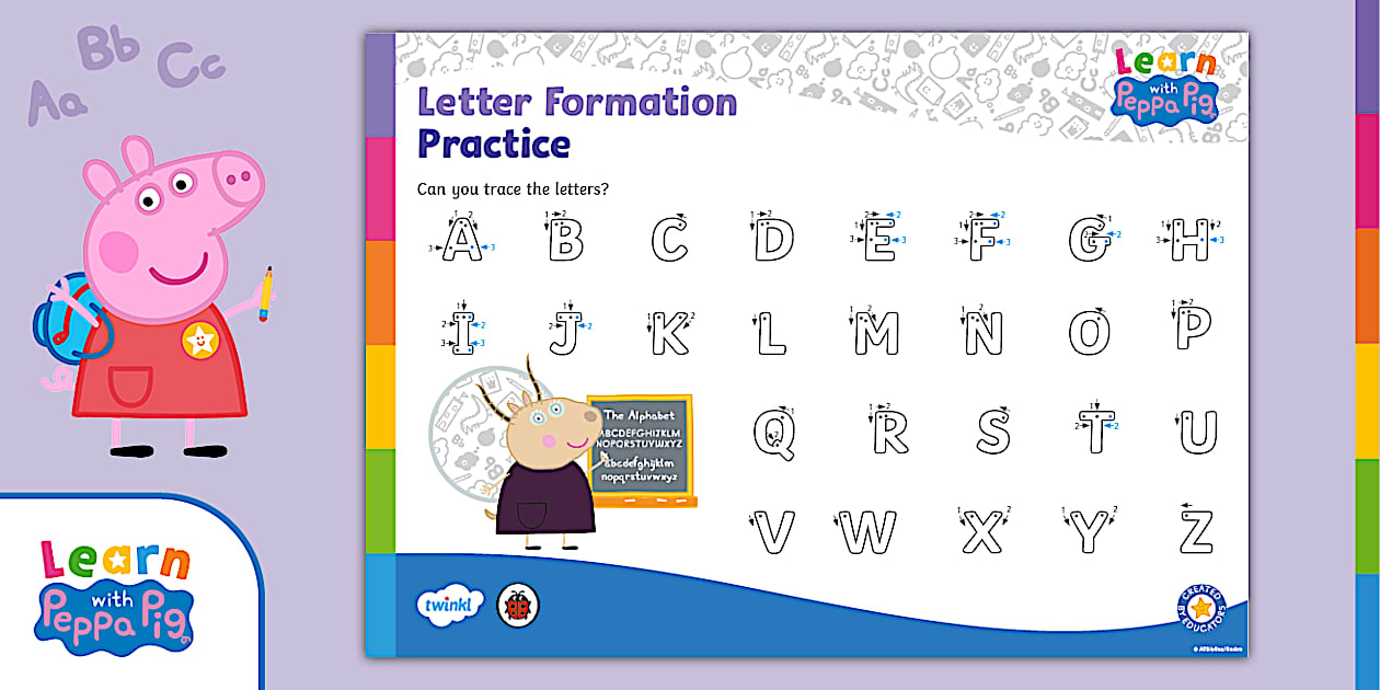 FREE! - Peppa Pig: Upper-Case Letter Formation - Twinkl