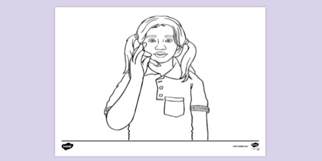 BSL Child Water Colouring | Colouring Sheet (teacher made)