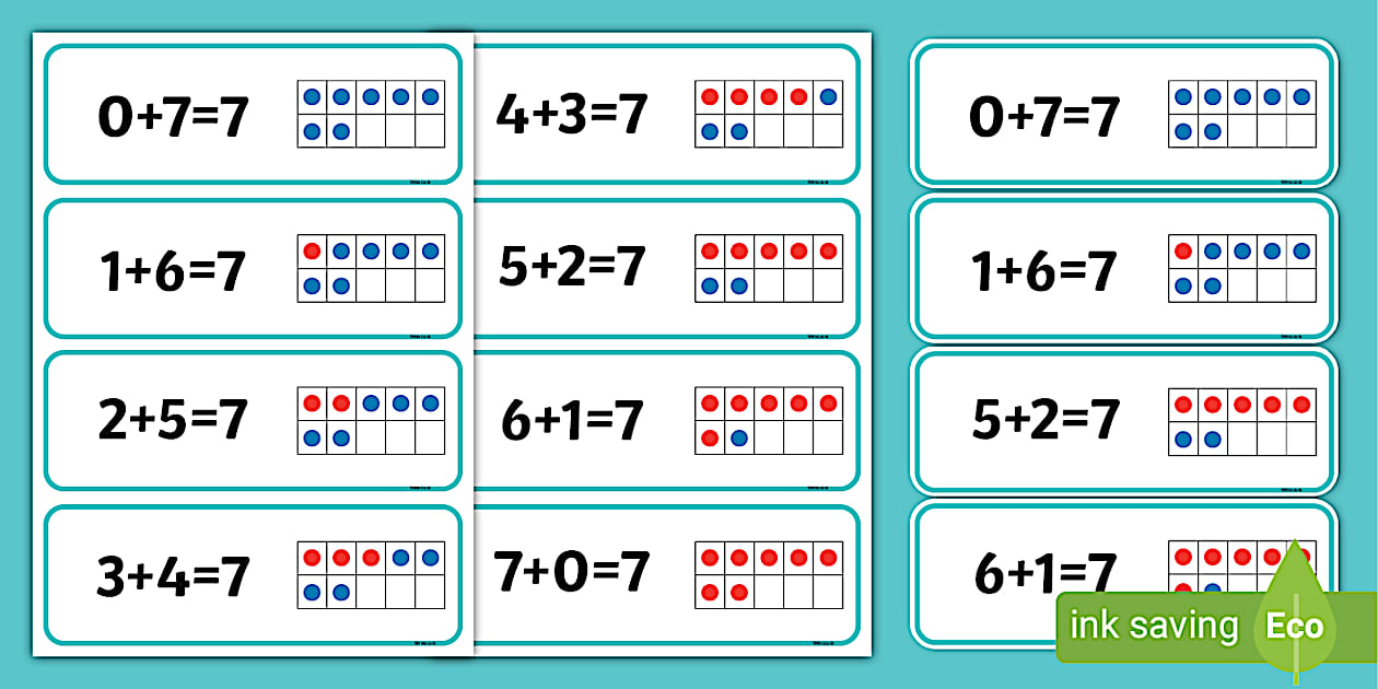 👉 Number Bonds to Seven Flashcards - Twinkl
