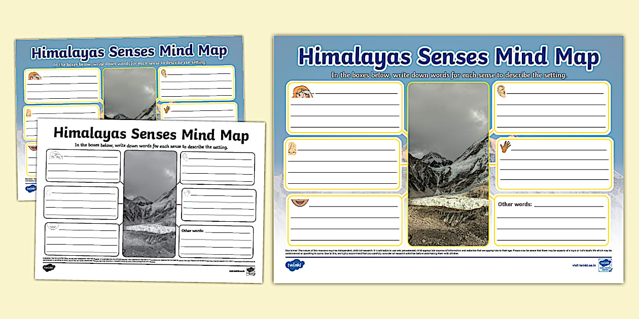 Himalayas Senses Mind Map (teacher made) - Twinkl