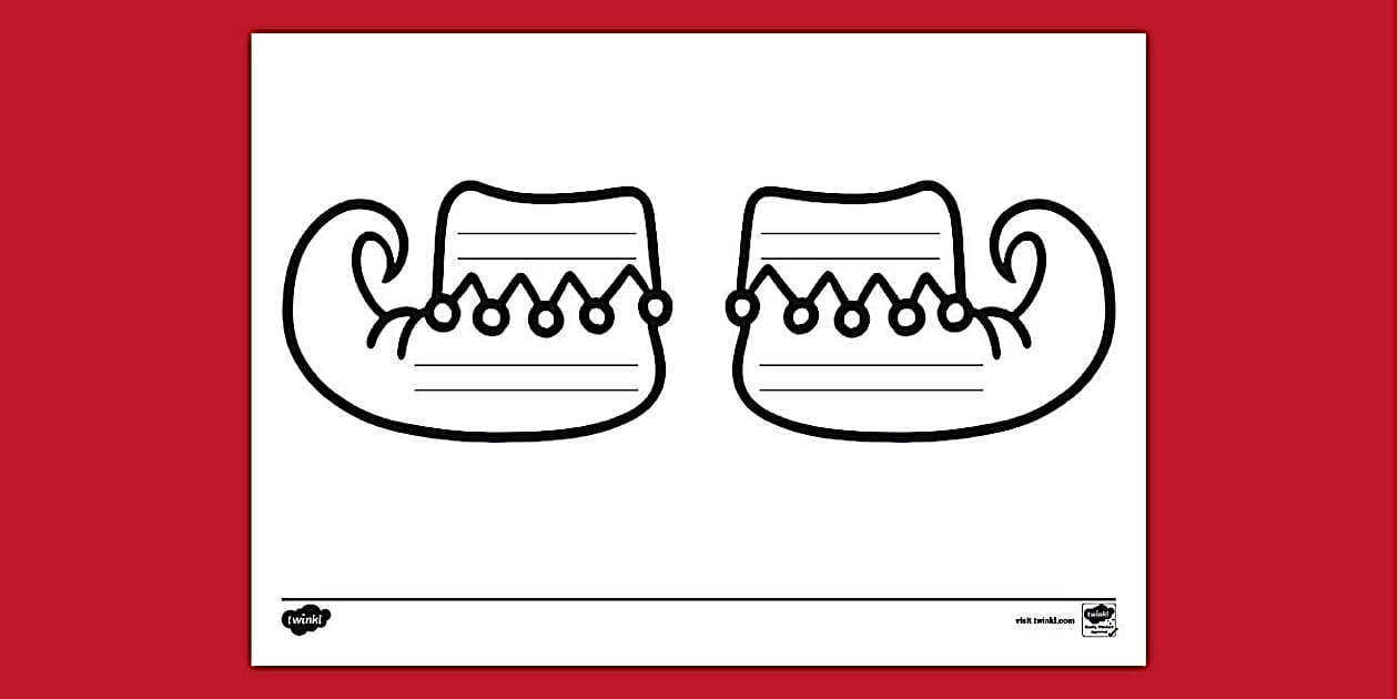 Elf Feet Writing Template (teacher made) - Twinkl