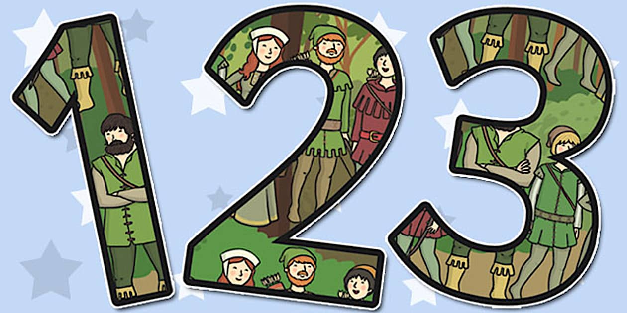 Robin Hood Themed A4 Display Numbers (teacher made) - Twinkl