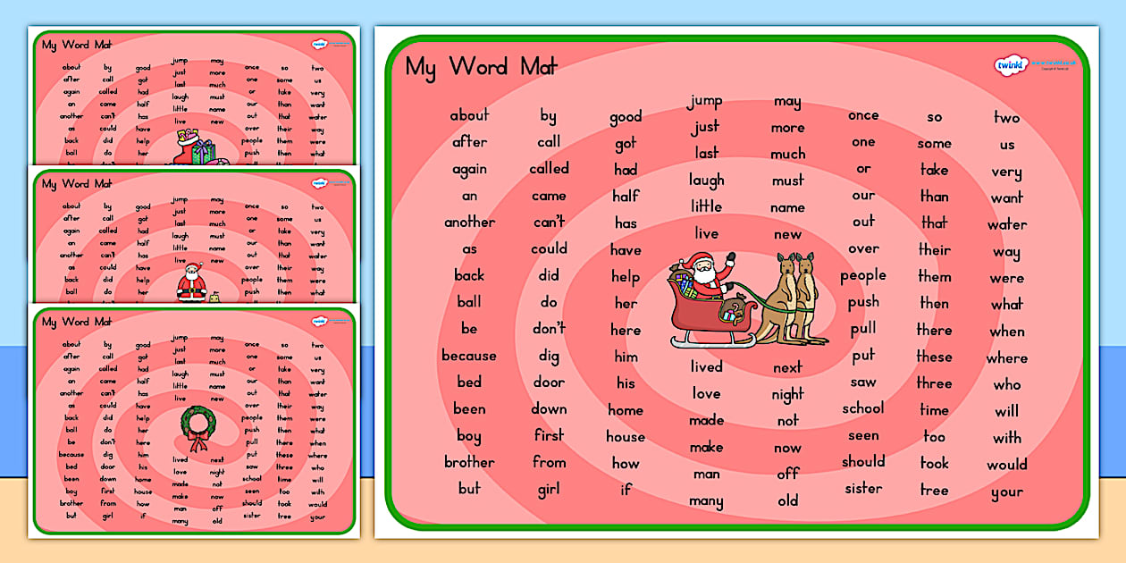 TAS Christmas Word Mat - Australia (teacher made) - Twinkl