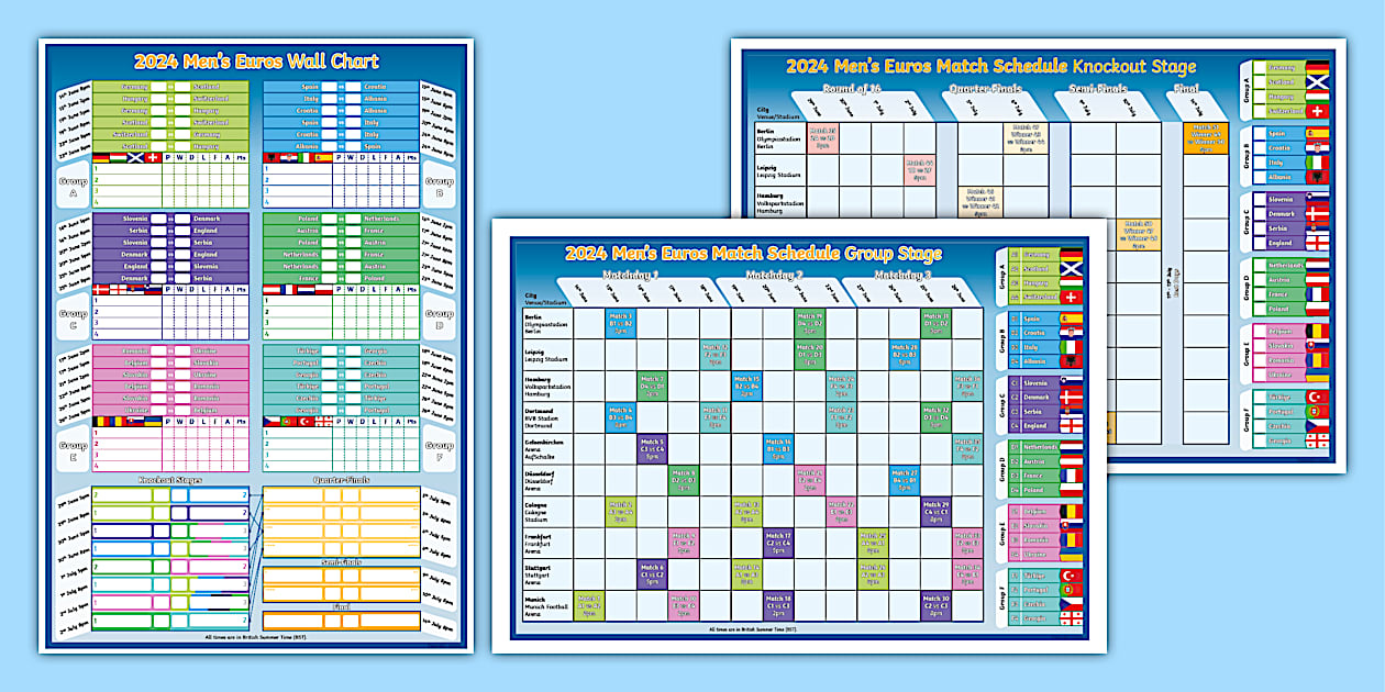 Euro 2024 Wall Chart and Match Schedule - Twinkl PE - Twinkl