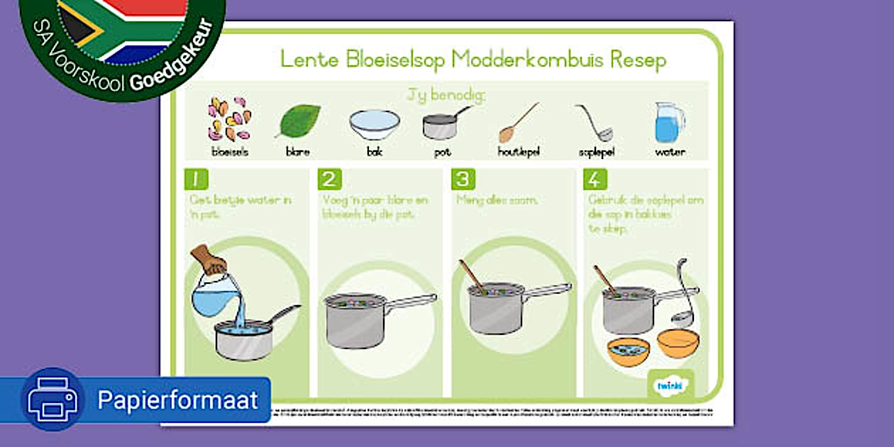 Lente: Modderkombuis Resep Plakkaat (teacher made) - Twinkl