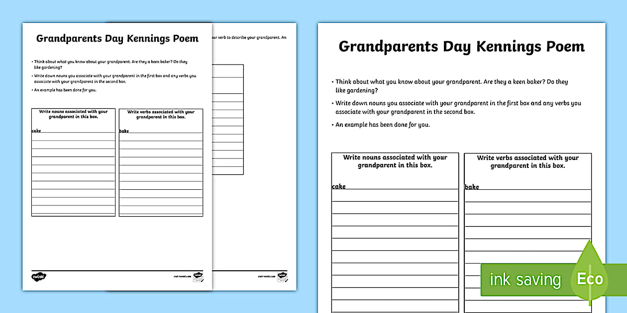 Grandparents' Day Poem | Grandparents' Day | Twinkl - Twinkl