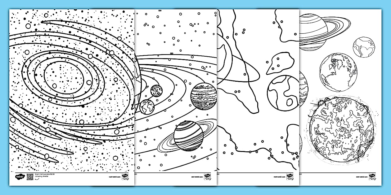 Solar System and Galaxy Colouring Page Pack (teacher made)