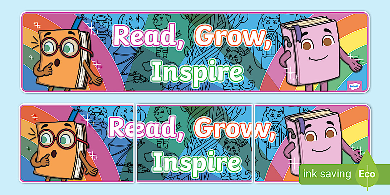 Read, Grow, Inspire Display Banner - KS1 (Teacher-Made)