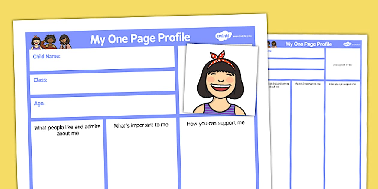 Editable My One Page Profile General Vertical - Twinkl