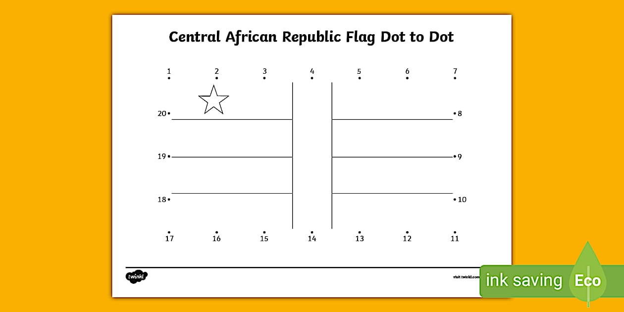 Central African Republic Flag Dot to Dot Worksheet | Twinkl