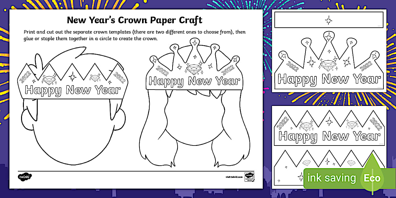 New Year's Crown Craft Activity | Resources | Twinkl