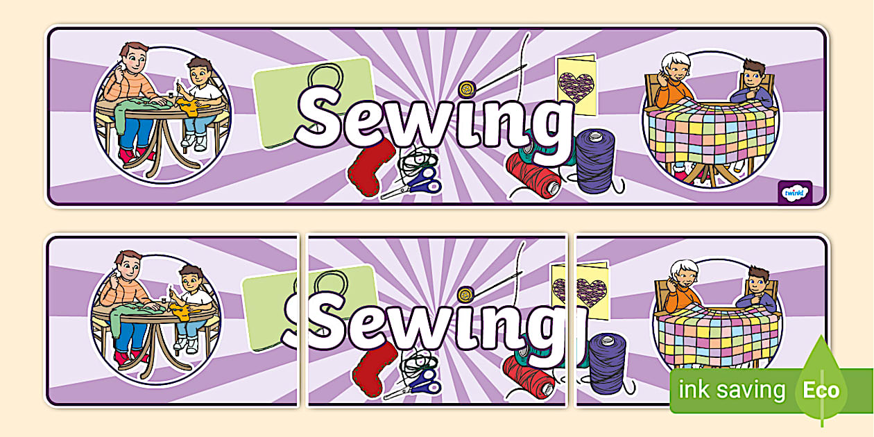 Sewing Display Banner, Sewing Club (teacher made) - Twinkl