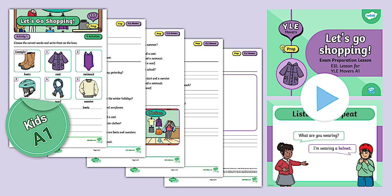 YLE Movers - Prep Lesson (Let's Go Shopping!) [A1]