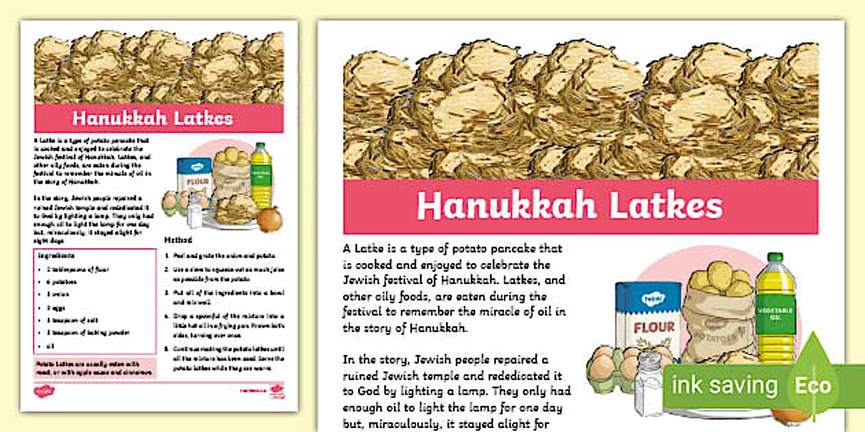 Hanukkah Latke Recipe (teacher made) - Twinkl