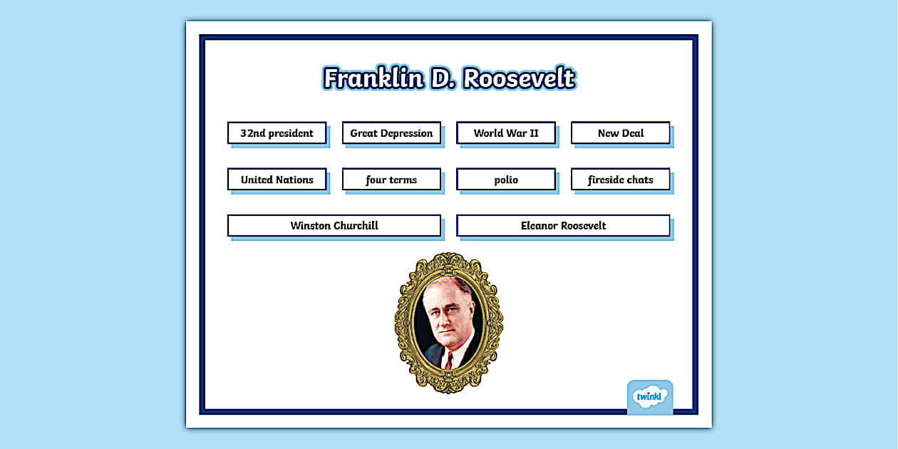 3rd-5th Grade Franklin D Roosevelt Vocabulary | Twinkl USA