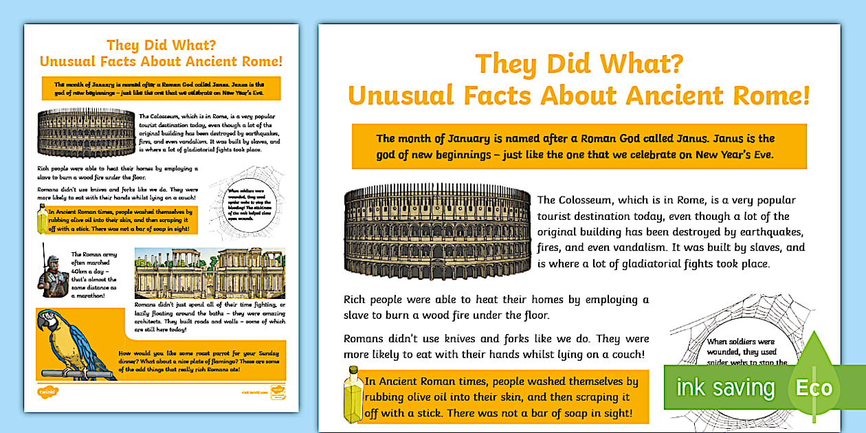 Ancient Rome Some Unusual Facts CfE First Level - Twinkl
