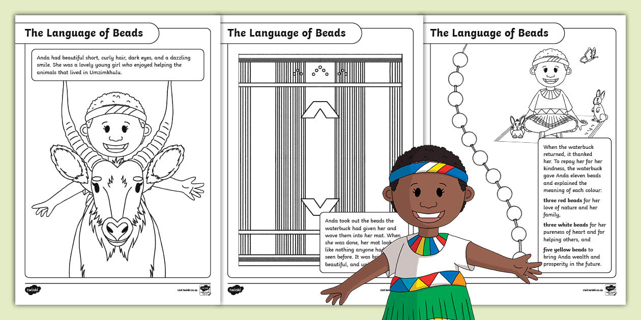 The Language of Beads- Coloring Pages (teacher made)
