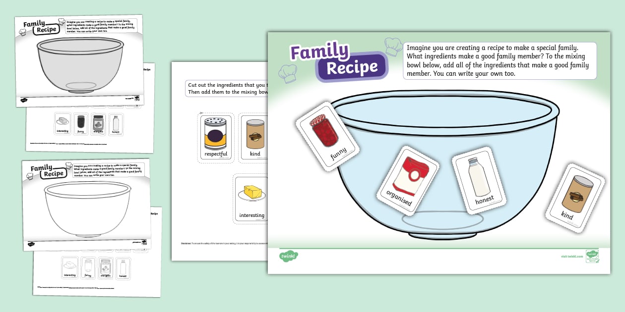 Family Recipe Activity Worksheet (teacher made) - Twinkl