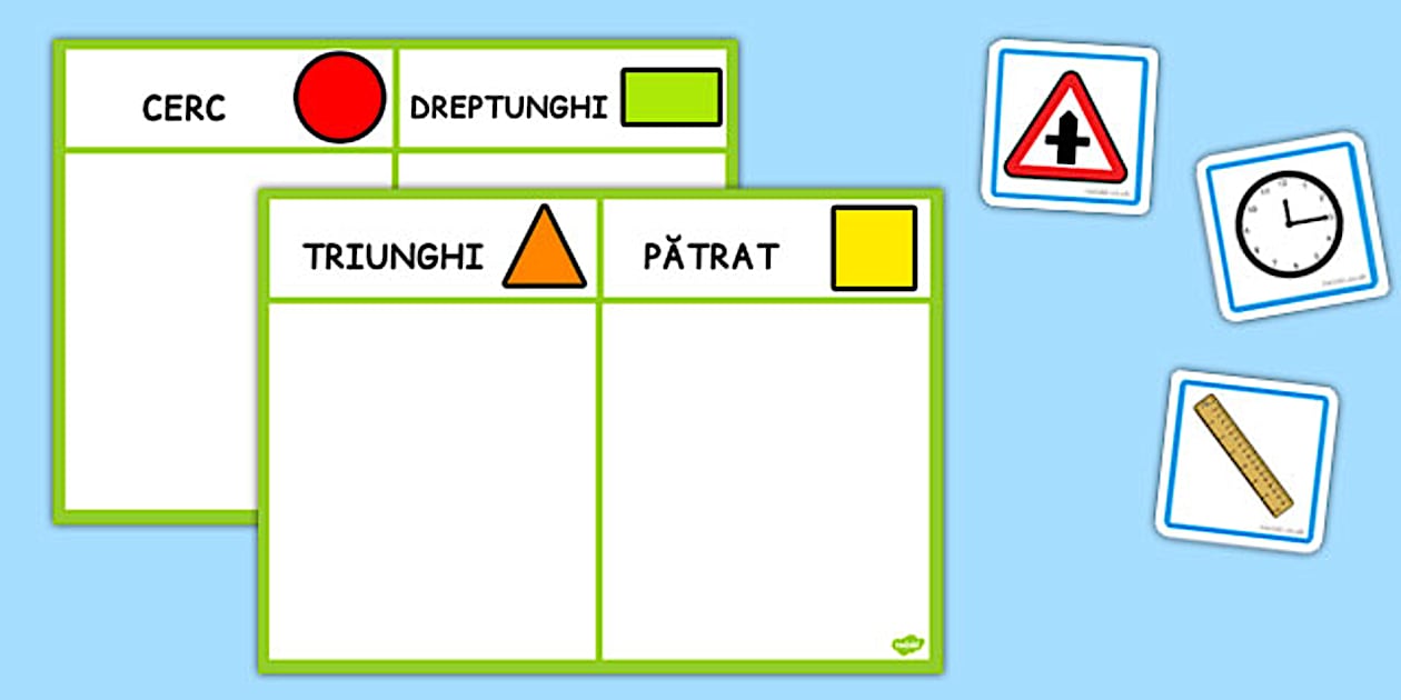 Figuri geometrice plane - Sortare (teacher made) - Twinkl