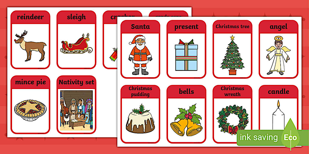 Black and White Christmas Picture Cards (teacher made)