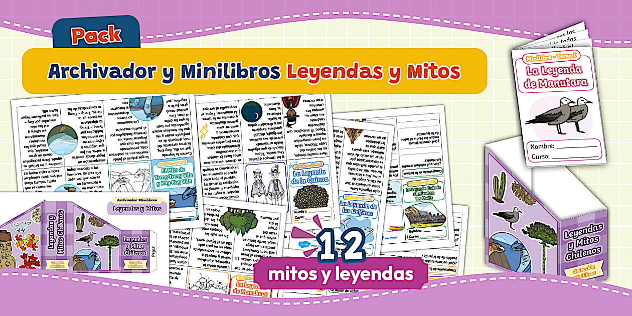 Pack Minilibros Leyendas y Mitos Chilenos |3° |4° |Lenguaje