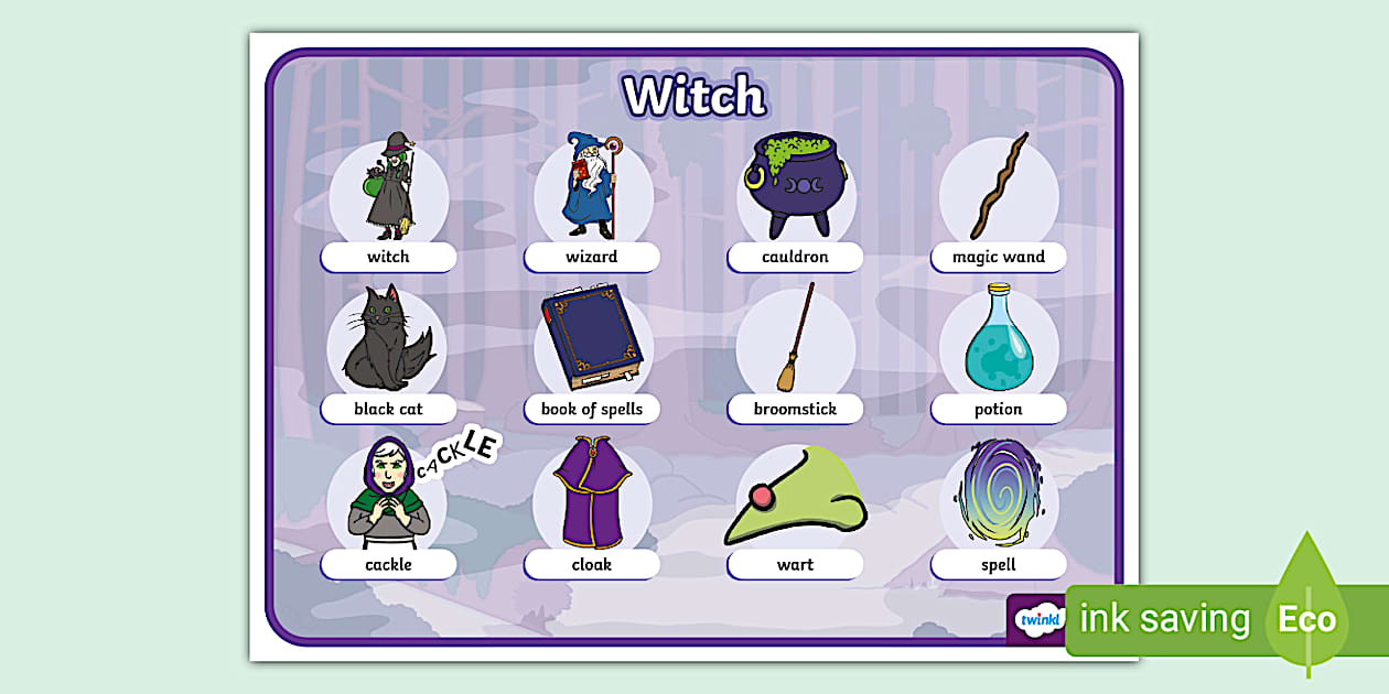 Witches Word Mat (teacher made) - Twinkl