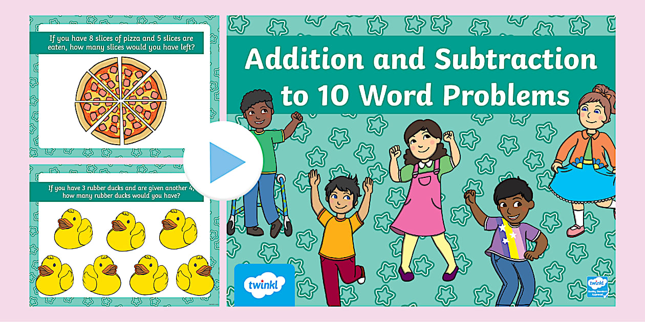 Addition and Subtraction to 10 Word Problem PowerPoint