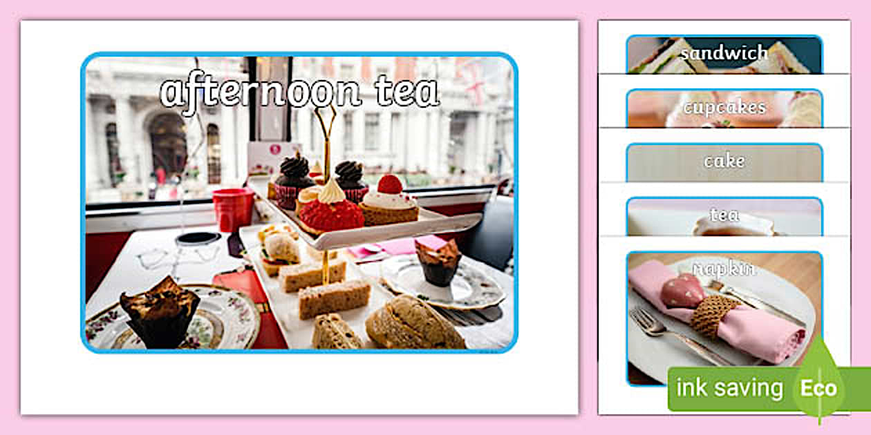 Cursive Afternoon Tea Display Photos (teacher made) - Twinkl