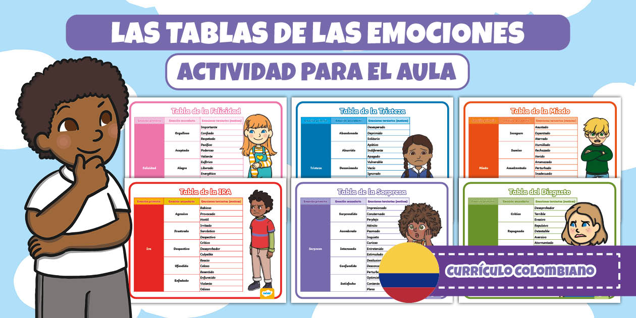 Las tablas de las emociones - Guía Twinkl Colombia