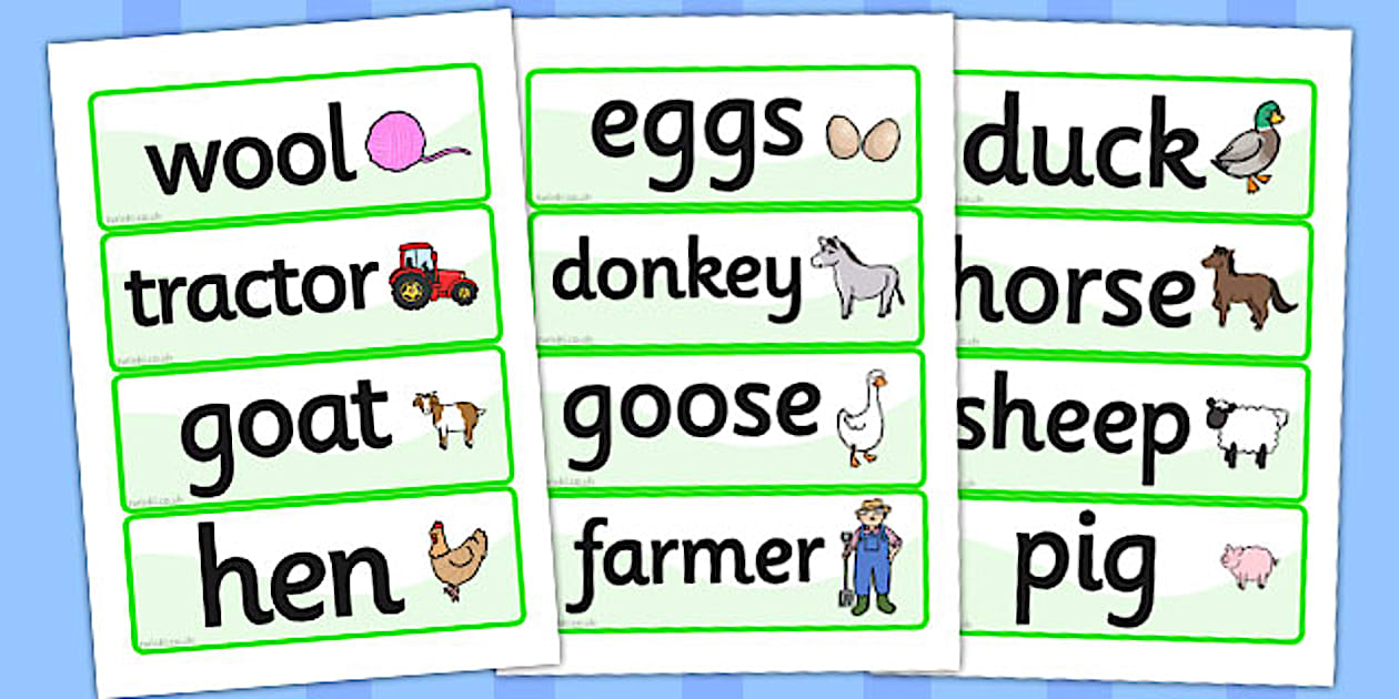 On the Farm Word Cards - ESL Farm Vocabulary (Teacher-Made)
