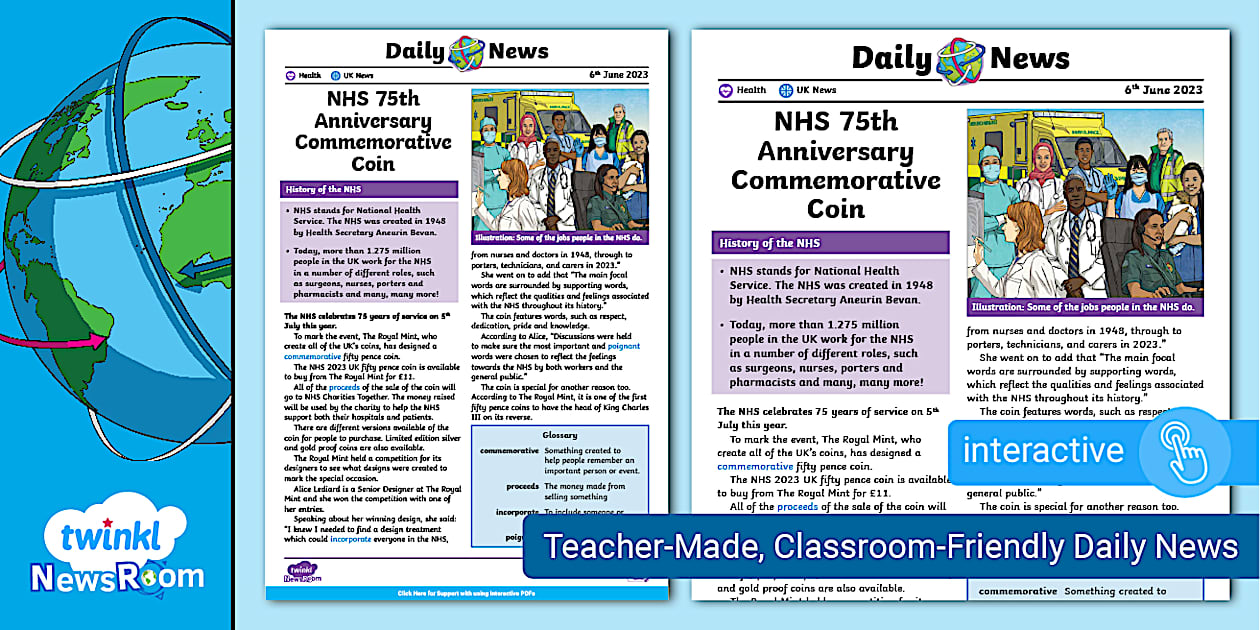 NHS 75th Anniversary Commemorative Coin | Twinkl Resources