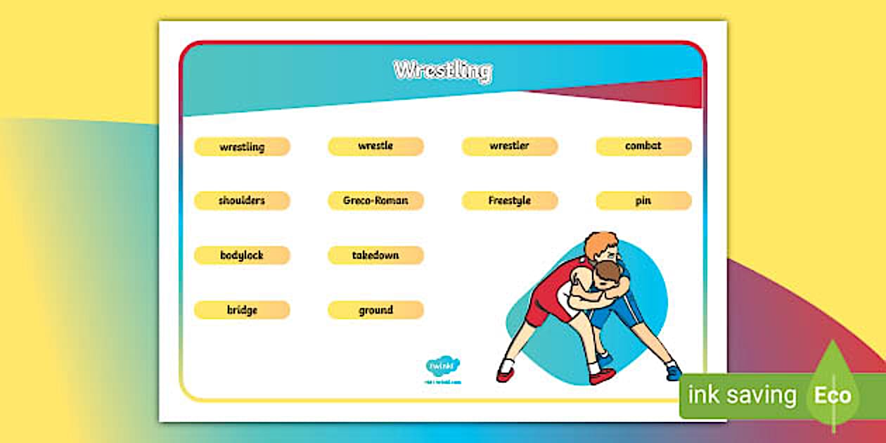 Wrestling Word Mat (teacher made) - Twinkl