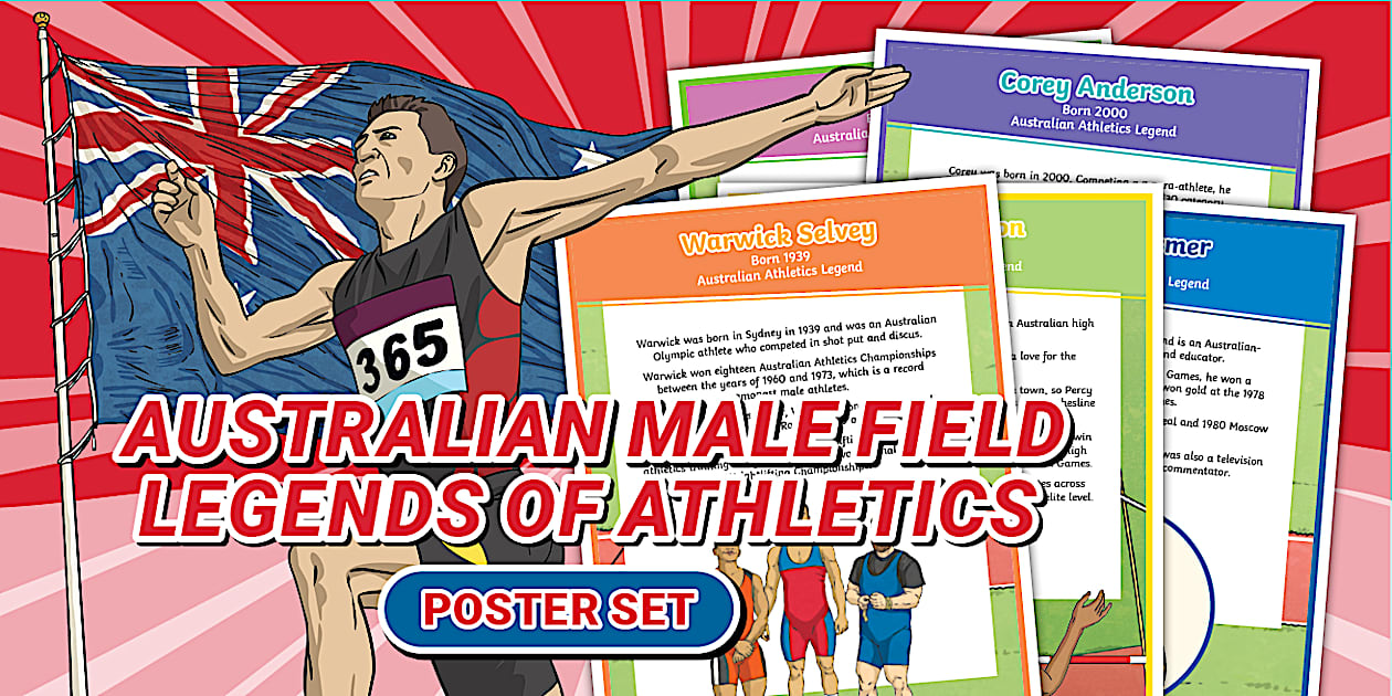 Australian Male Field Legends of Athletics Poster Set