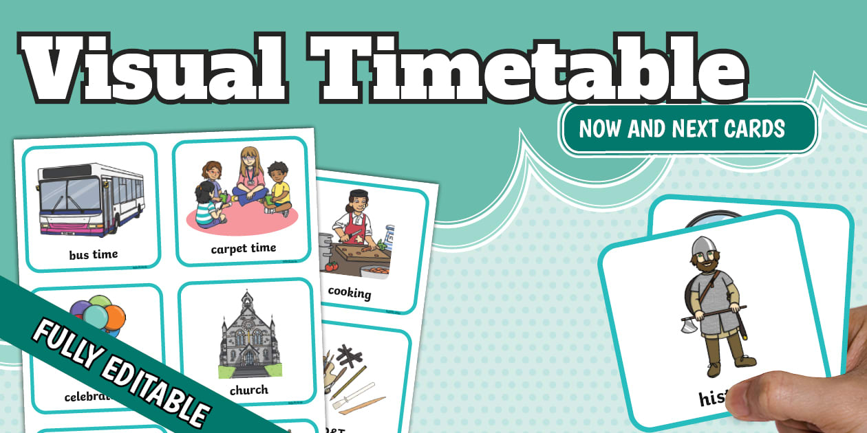 Editable Visual Timetable Cards | Classroom Visual Timetable