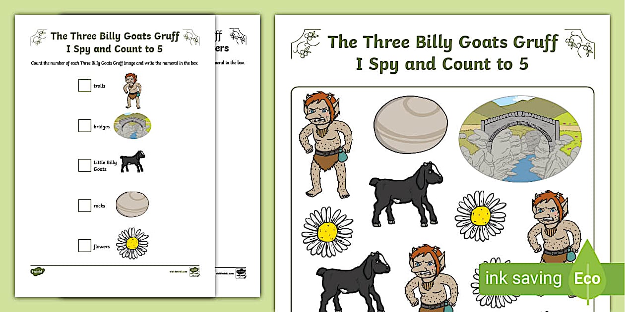 👉 The Three Billy Goats Gruff I Spy and Count to 5 | Twinkl