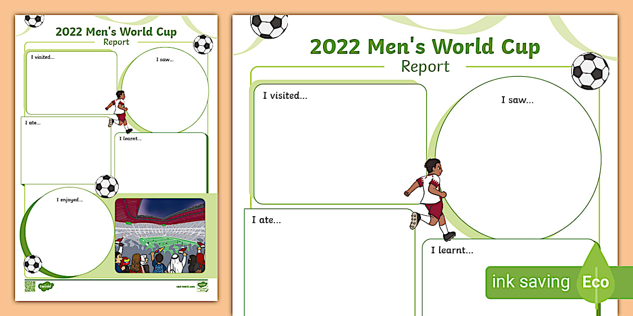 2022 Men's World Cup KS1 Report Writing