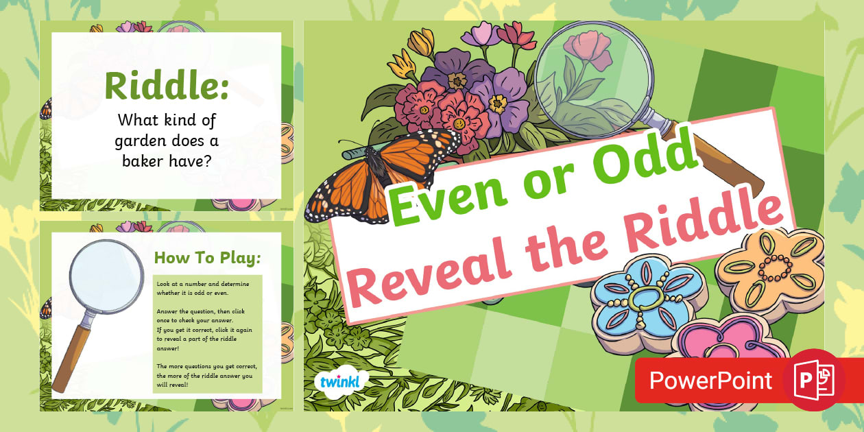 Third Grade Spring Even or Odd Reveal the Riddle Assessment