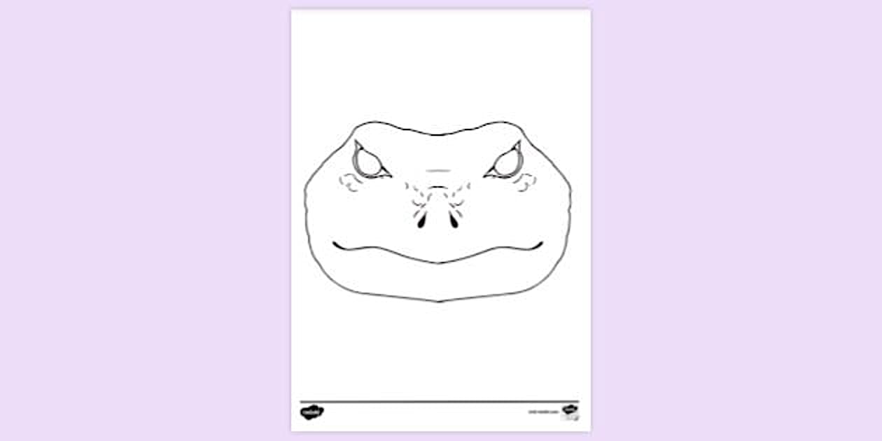 Spiny Tailed Lizard Role Play Mask Colouring Sheet - Twinkl