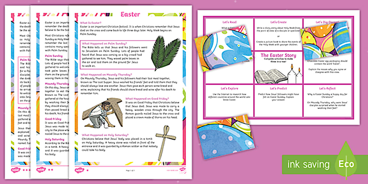 The Easter Story Reflective Reading Comprehension Activity