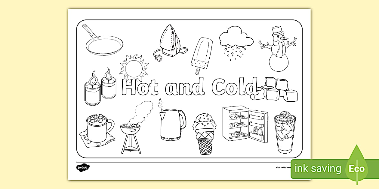 Hot and Cold Colouring Page,Hot and Cold,Colouring - Twinkl