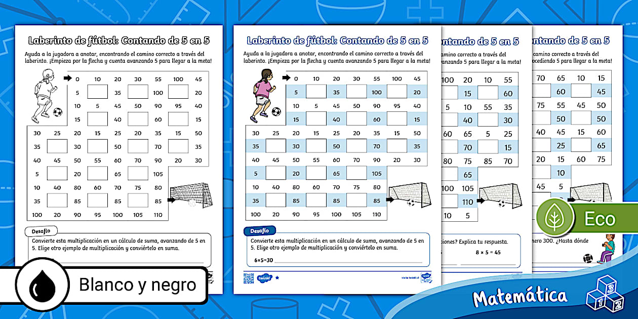 Guía de Trabajo Conteo de 5 en 5 (teacher made) - Twinkl