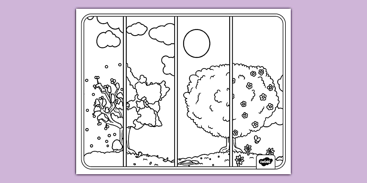 Four Seasons Coloring Worksheet