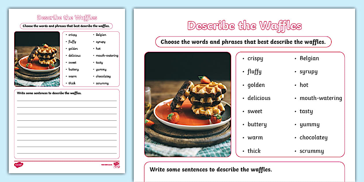 Describe the Waffles Worksheet (teacher made) - Twinkl
