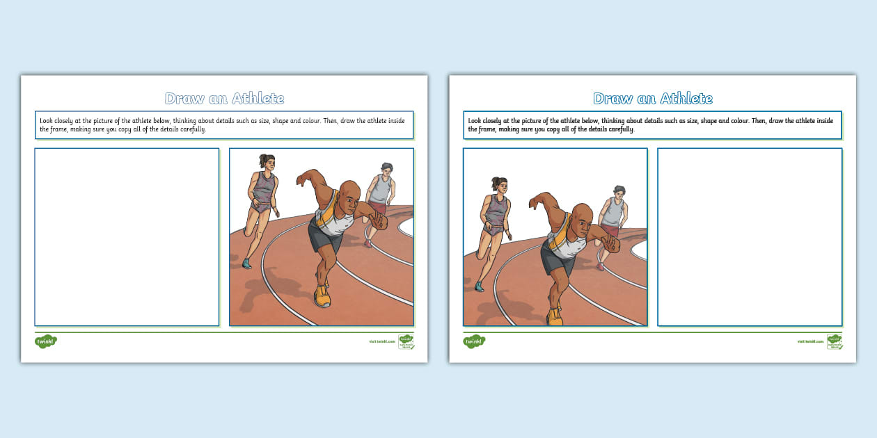 Draw an Athlete Worksheet (teacher made) - Twinkl