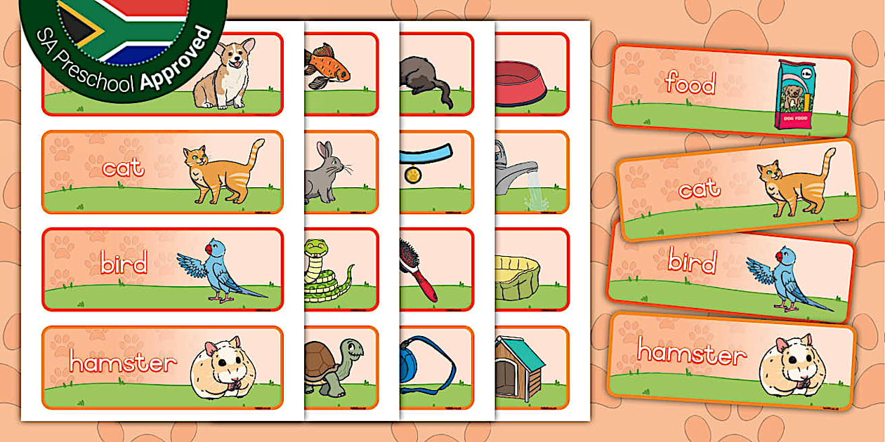 Preschool: Pets: Word Cards