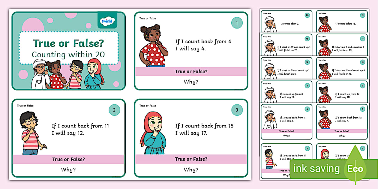 👉 True or False Statements for Counting Within 20 - KS1