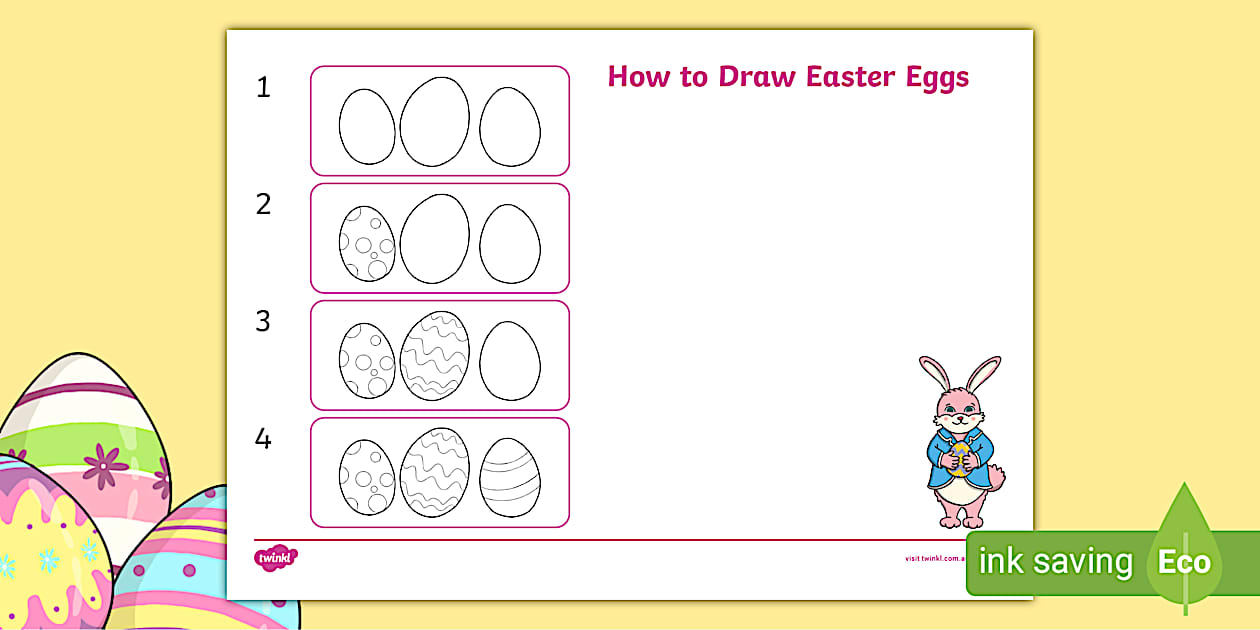 How to Draw Easter Eggs (teacher made) - Twinkl