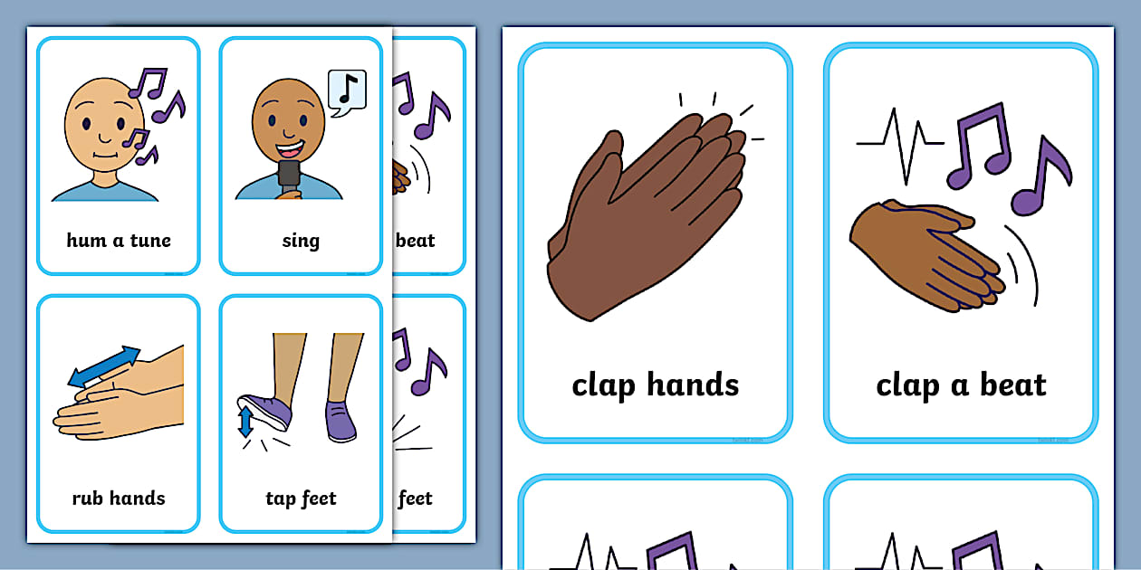 Twinkl Symbols: Body Percussion Flashcards (teacher made)